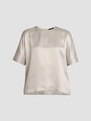 Giorgio Armani Satin Short-sleeve Blouse