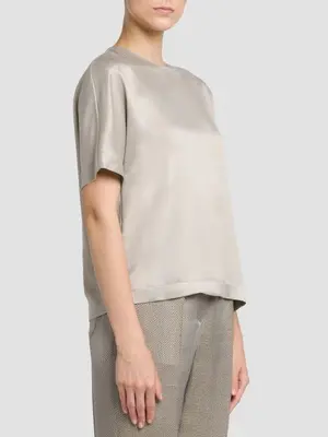 Giorgio Armani Satin Short-sleeve Blouse