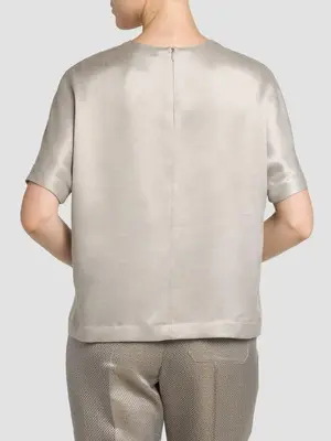 Giorgio Armani Satin Short-sleeve Blouse