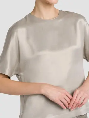 Giorgio Armani Satin Short-sleeve Blouse