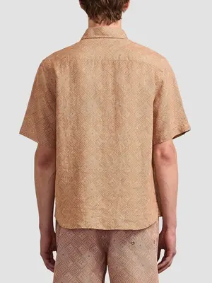 Frescobol Carioca Castro Angra Madeira-print Linen Button-front Shirt