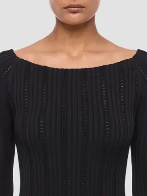 Helmut Lang Ribbed Pointelle Midi Dress