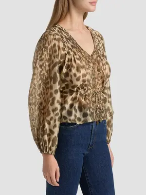 Sea Claude Leopard-print Blouse - Cream