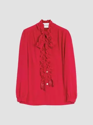 Valentino Garavani Crepe De Chine Shirt - Red
