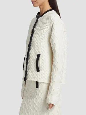 Moschino Textured Knit Jacket - Ivory