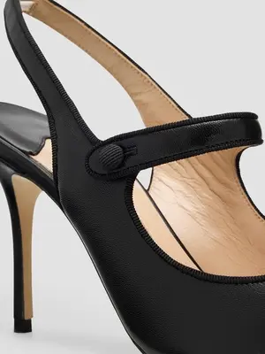 Manolo Blahnik Camparisli 90mm Leather Mary Jane Pumps - Black