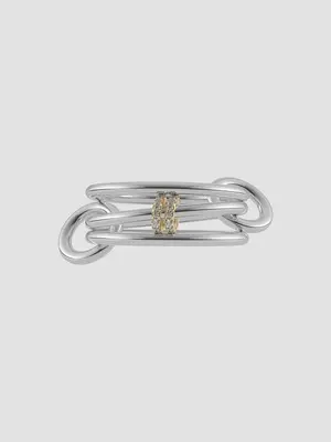 SPINELLI KILCOLLIN Acacia Gris Sterling Silver, 18k Yellow Gold & 0.14 Tcw Diamond Triple-band Ring - Multi