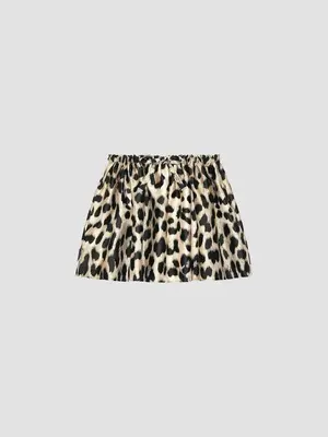 Givenchy Mini Pleated Skirt In Leopard Jacquard - Beige Multi