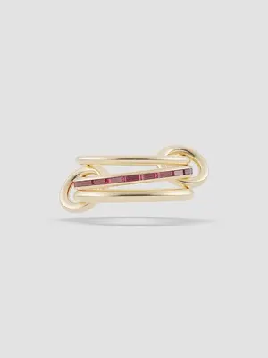 SPINELLI KILCOLLIN Pyrus 18k Yellow Gold & Gemstone Triple-band Ring - Ruby