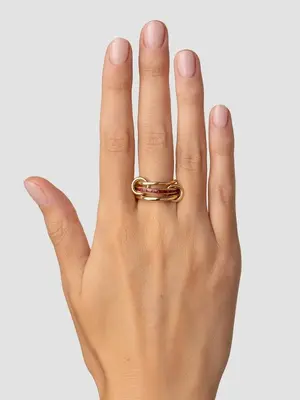SPINELLI KILCOLLIN Pyrus 18k Yellow Gold & Gemstone Triple-band Ring