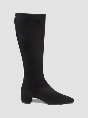 AQUAZZURA Saint Honoré 35mm Suede Knee-high Boots - Black