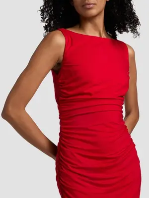 REFORMATION Benson Gathered Knit Midi-dress