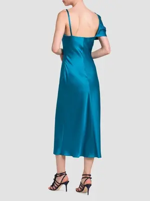 Alberta Ferretti Satin One-shoulder Gown