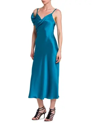 Alberta Ferretti Satin One-shoulder Gown