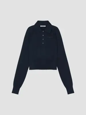 Givenchy Polo Sweater In Cotton And Silk - Navy