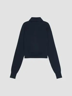 Givenchy Polo Sweater In Cotton And Silk - Navy