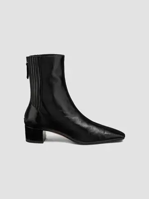 AQUAZZURA Saint Honoré 35mm Leather Booties - Black