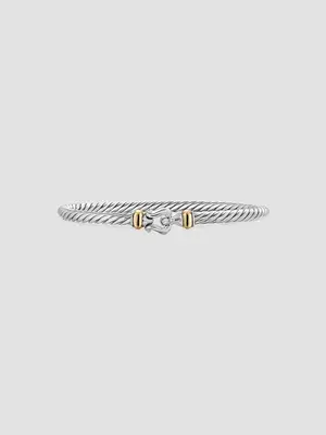 David Yurman Cable Flex Buckle Bracelet In Sterling Silver Silver