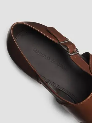 Manolo Blahnik Hickory Leather Fisherman Sandals