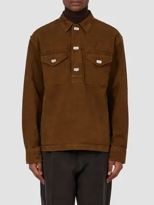 FERRAGAMO Workwear Gart-dyed Cotton-gabardine Long-sleeve Shirt - Soy Seed