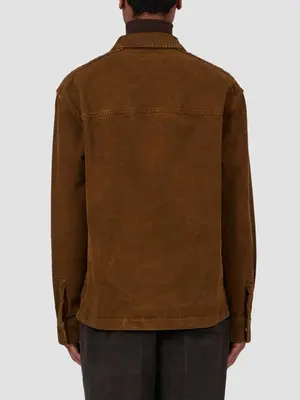 FERRAGAMO Workwear Gart-dyed Cotton-gabardine Long-sleeve Shirt