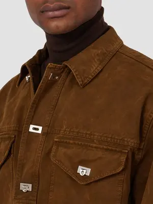 FERRAGAMO Workwear Gart-dyed Cotton-gabardine Long-sleeve Shirt