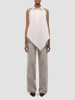 Helmut Lang Collar Scarf Cotton Top