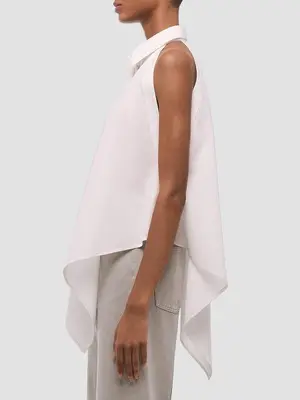 Helmut Lang Collar Scarf Cotton Top