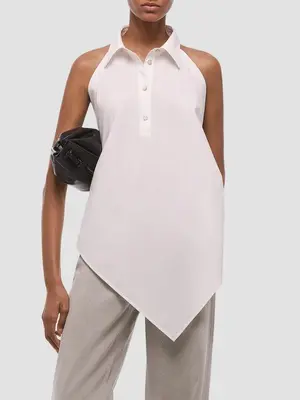Helmut Lang Collar Scarf Cotton Top