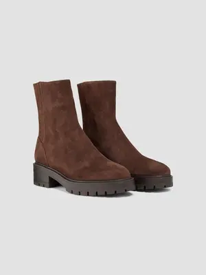 AQUAZZURA Saint Honroe Suede Combat Boots