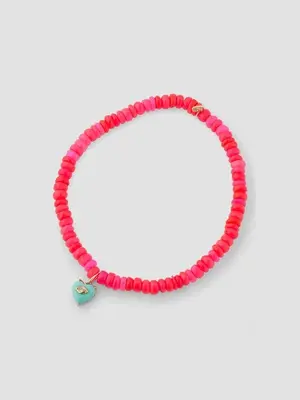 SYDNEY EVAN 14k Yellow Hot Pink Ethiopian Opal & Multi-gemstone Beaded Stretch Bracelet - Gold