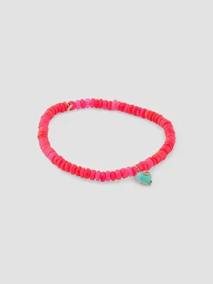 SYDNEY EVAN 14k Yellow Hot Pink Ethiopian Opal & Multi-gemstone Beaded Stretch Bracelet - Gold