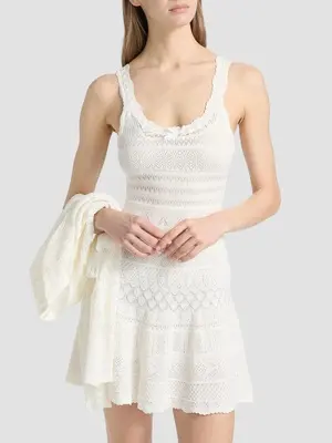 LoveShackFancy Darlena Pointelle Knit Minidress