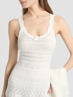 LoveShackFancy Darlena Pointelle Knit Minidress
