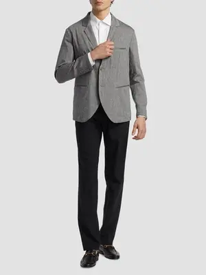Giorgio Armani Notch Lapel Linen-wool Blazer