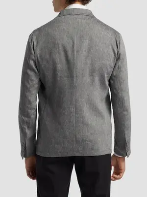 Giorgio Armani Notch Lapel Linen-wool Blazer