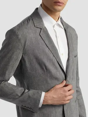 Giorgio Armani Notch Lapel Linen-wool Blazer