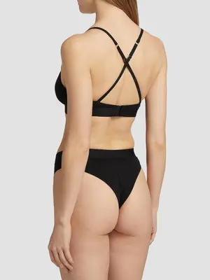 Moschino Logo Triangle Bikini Top - Black