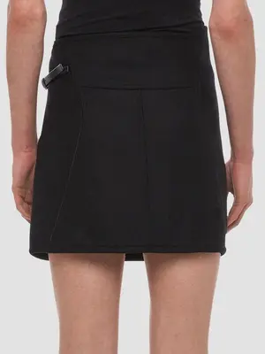 Helmut Lang Saddle Wool-blend Wrap Mini Skirt