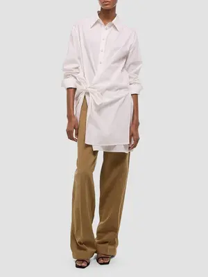 Helmut Lang Knotted Cotton Shirtdress