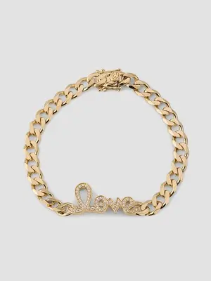 SYDNEY EVAN 14k Yellow & 0.21 Tcw Diamond "love" Bracelet - Gold