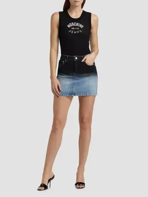 Moschino Ombré Denim Miniskirt