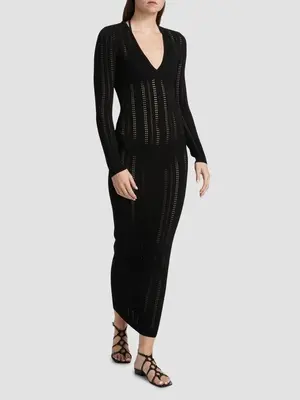 Ronny Kobo Sai V-neck Knit Maxi Dress