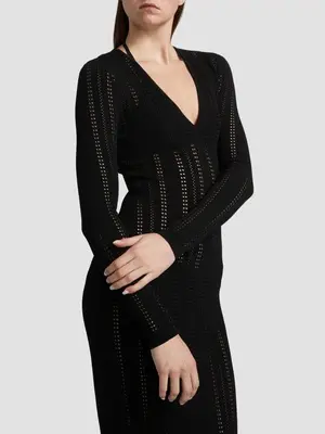 Ronny Kobo Sai V-neck Knit Maxi Dress