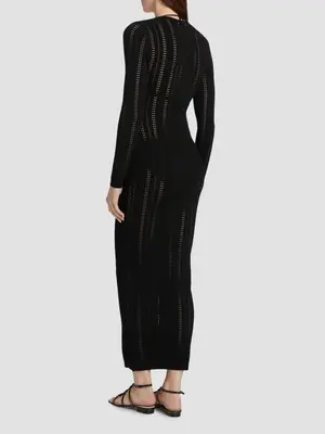 Ronny Kobo Sai V-neck Knit Maxi Dress