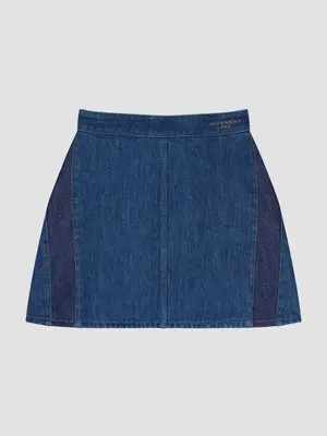 Givenchy Mini Cocoon Skirt In Denim - Medium Blue
