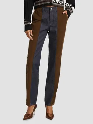 Moschino Mix Media Mid-rise Cigarette Jeans