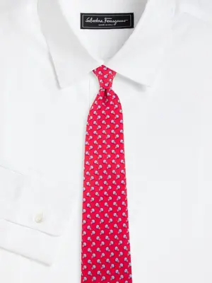 FERRAGAMO Zona Silk Tie - Rosso