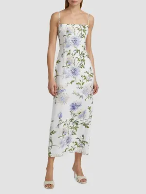 REFORMATION Frankie Floral Linen Maxi Dress