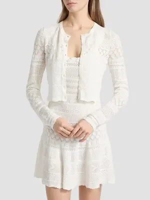 LoveShackFancy Brigette Pointelle Knit Cardigan